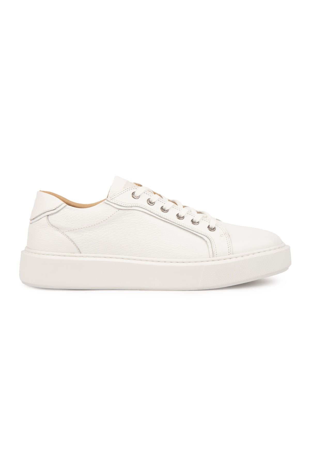 Pegia Zuma White Leather Unisex Sneakers with Orthoflex Insole ...