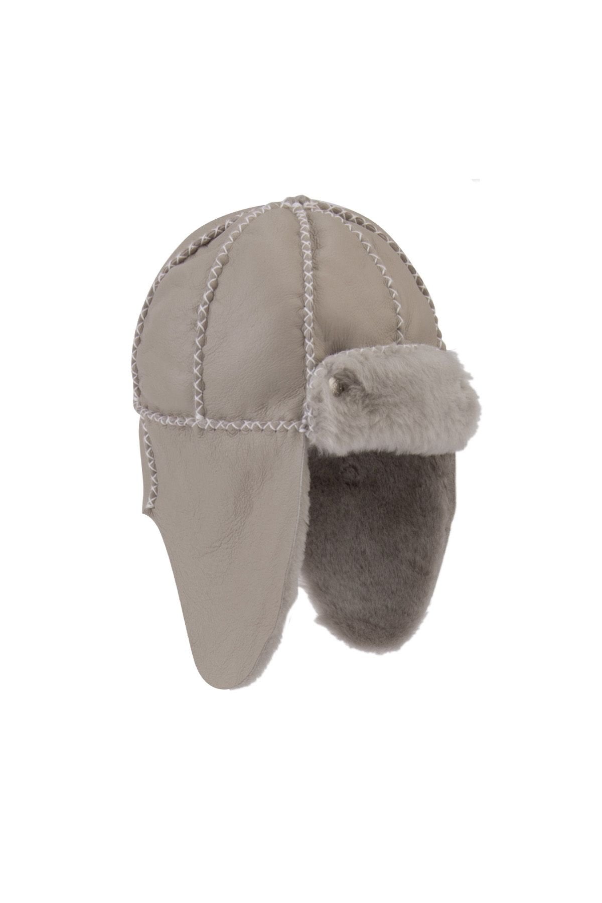 Pegia Toba Baby Aviator Hat – Cream Leather & Smooth Shearling (0–2 Years)