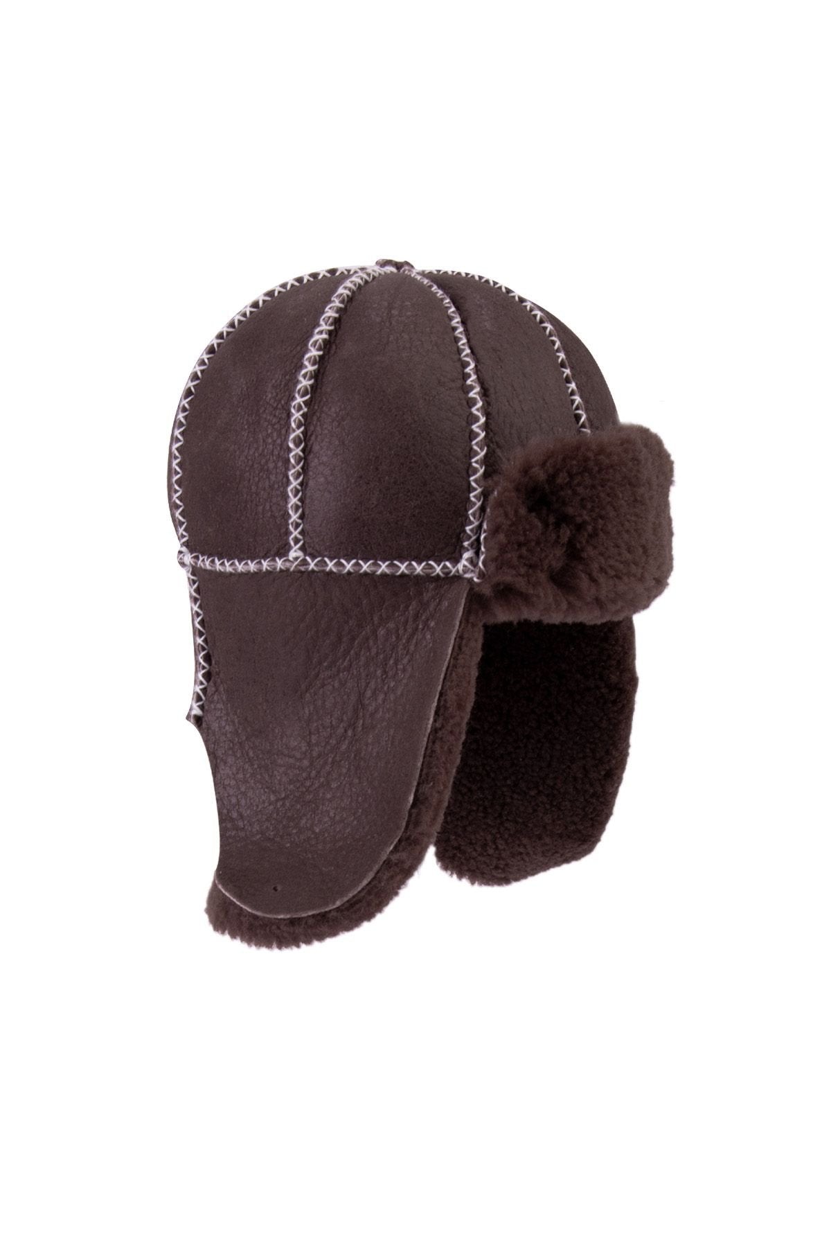 Pegia Dakar Kids Aviator Hat – Burgundy Leather & Shearling (2–4 Years)
